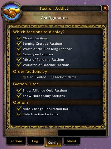 Faction Addict for World of Warcraft - Greg|Morlan